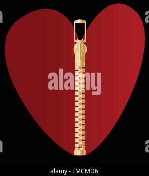 zip zipper heart love heart vector graphic icon Stock Vector Image ...