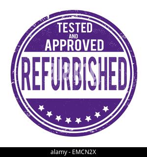 refurbished label sign. round stamp. ribbon. band Stock Vector Image ...