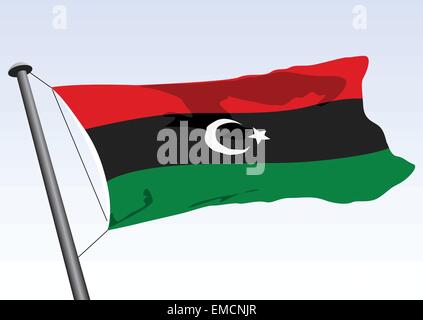 Libya flag, vector illustration on a white background Stock Vector ...