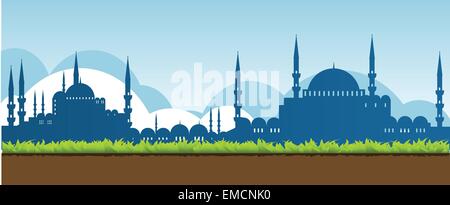 vector illustration of the cityscape of istanbul Stock Vector Image ...