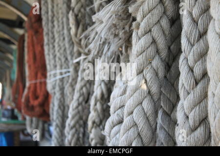 newlyn pier or quayside in summer with various marine items Stock Photo ...