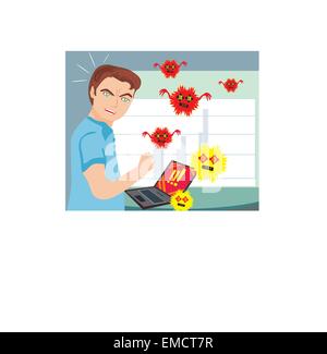hacked laptop computer vector Stock Vector Image & Art - Alamy