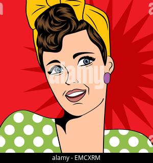 cute retro woman in comics style Stock Vector Image & Art - Alamy