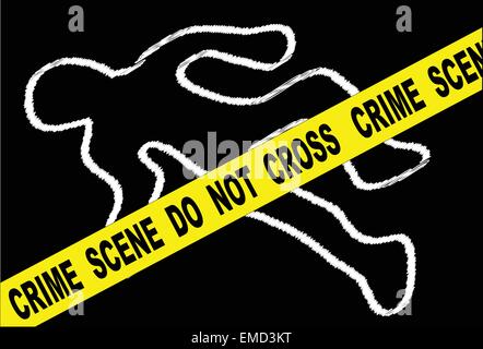 A typical crime scene chalk mark body outline Stock Vector Image & Art ...