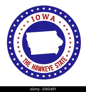 Postage stamp with the image of Iowa state flag. Iowa Flag Postage on ...