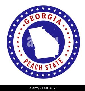 Georgia map with stamp vintage vector background Stock Vector Image ...