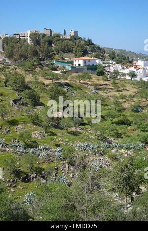 White village of Monda Sierra de las Nieves Malaga Andalusia Spain ...