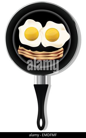 Eggs Frying Pan. Egg. Breakfast Hand Drawn Sketch Vector Illustration Good morning Stock Vector ...