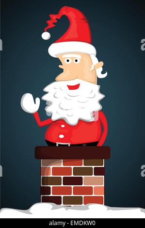 santa claus in chimney character Stock Vector Image & Art - Alamy