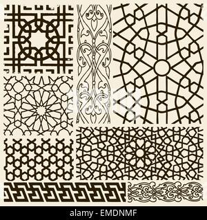 Arabesque vector set for design. Arabesque decor black on white illustration Stock Vector Image ...