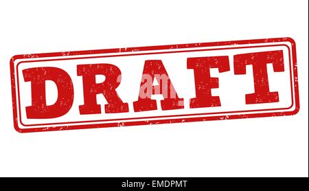 Draft Rubber Stamp. Red Draft Rubber Grunge Stamp Seal Vector ...