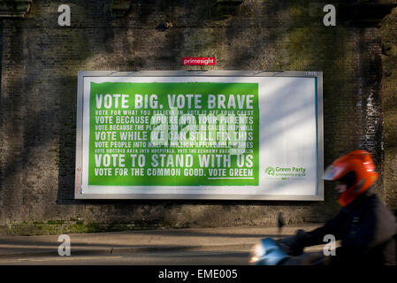 Green Party campaign poster, sunlight and shadows, general election ...