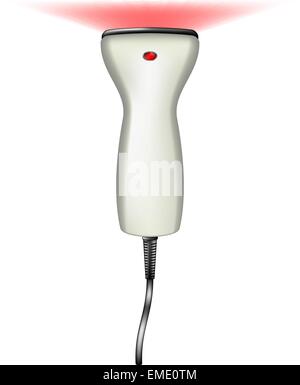 Electronic device scanning bar code with laser beam for inventory and ...
