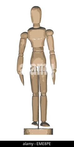 Wooden Artist Manikin Mannequin Drawing Model Articulated Joints Vector ...
