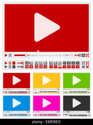 blue video player for web Stock Photo - Alamy