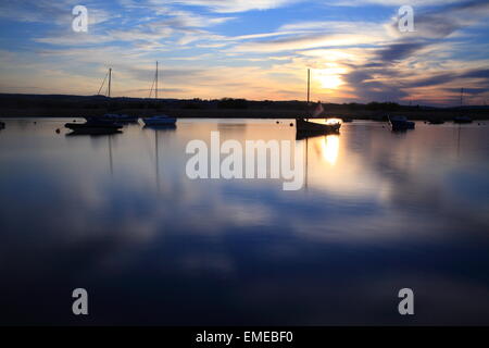 Spring sunset, view from Topsham Quay, England, UK Stock Photo - Alamy