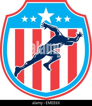 Sprinter Runner Running Shield Retro Stock Vector Image & Art - Alamy
