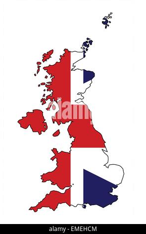 England flag and map ( United Kingdom of Great Britain ) ( combine flag ...