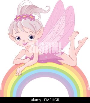 Angel wings with rainbow. Magic miracle sign. Fairytale symbol isolated ...