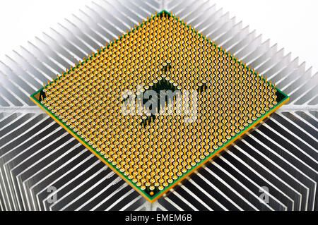 computer cpu chip on cooling pad, top view Stock Photo - Alamy