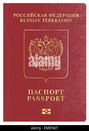 Red passport with boarding pass isolated on transparent background ...