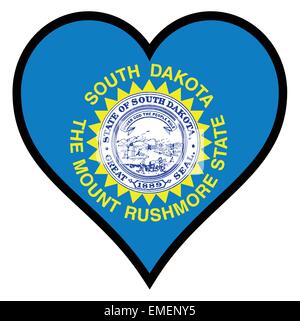 South Dakota USA Heart Flag. SD US Love Shape State Flag. Mount ...