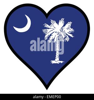 South Carolina USA Heart Flag. SC US Love Shape State Flag. Palmetto ...