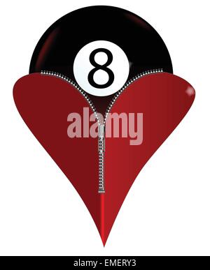 Eight Ball heart Pool Stock Vector Image & Art - Alamy