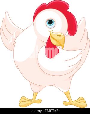cartoon hen or female chicken bird farm animal character Stock Vector ...