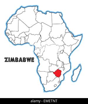 Zimbabwe Map black and white illustration Stock Vector Image & Art - Alamy