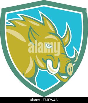 Razorback Head Charge Shield Cartoon Stock Vector Image & Art - Alamy