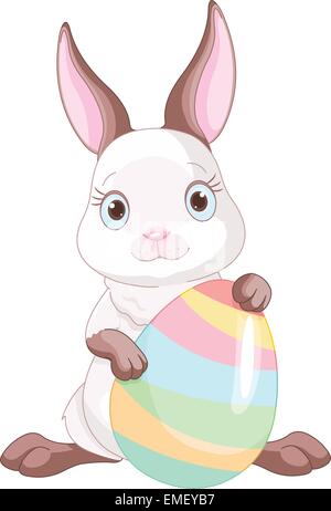 Celebrating Easter greeting card with color icon element set Stock ...