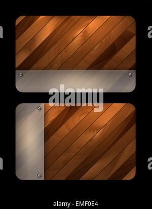 Frame template design with wooden board illustration Stock Vector Image ...