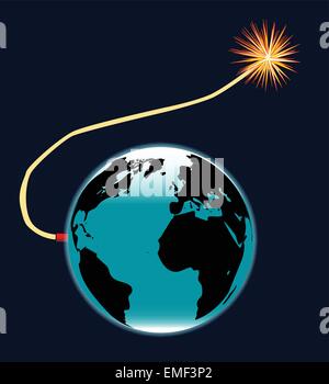Planet earth bomb. Earth explosive. Vector illustration Stock Vector ...