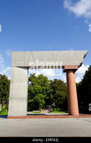 Lithuania, Klaipeda. Monument Arch in honor of the 80 anniversary of ...