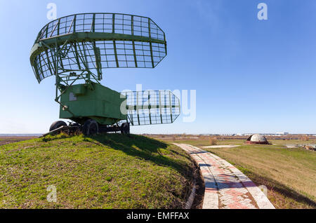 Military russian radar station against blue sky Stock Photo - Alamy