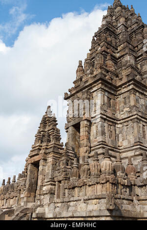 Ruins of the Ancient mystical old Hindu Prambanan temple near ...