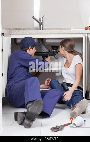 A couple of plumbers Stock Photo - Alamy