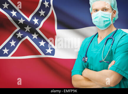 Surgeon with US state flag on background - Tennessee Stock Photo - Alamy