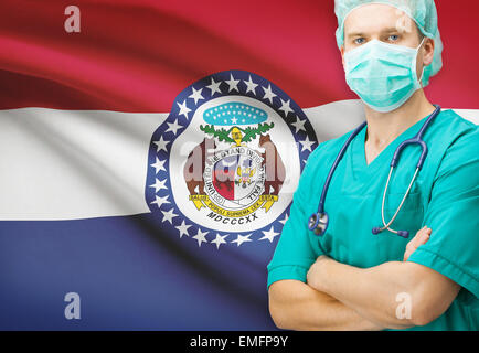 Surgeon with US state flag on background - Tennessee Stock Photo - Alamy