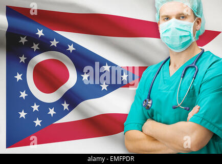 Surgeon with US state flag on background - Tennessee Stock Photo - Alamy