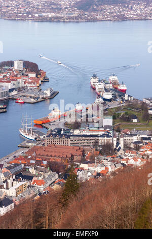 Views of the city of Bergen from the funicular lookout Stock Photo - Alamy