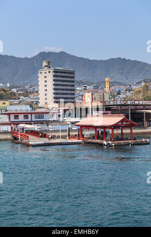 JR Miyajimaguchi Pier, Ferry to Miyajima Island, Hiroshima, Japan Stock ...