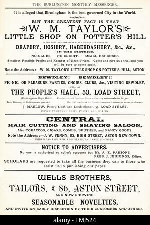 Page of victorian adverts from the Graphic Illustrated Newspaper, 1884 ...