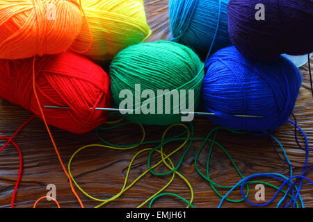 on a wooden board arm rests for knitting Stock Photo - Alamy