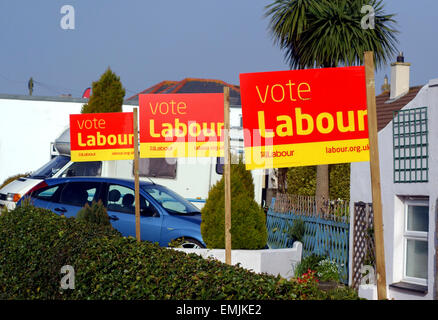 Vote Labour signs and posters on windows and doors of houses in ...