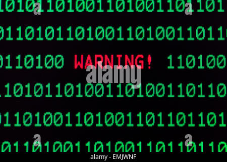 Warning message on computer screen Stock Photo - Alamy