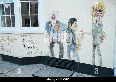 Illustration by cartoonist Martin Rowson of visitors,artists during ...