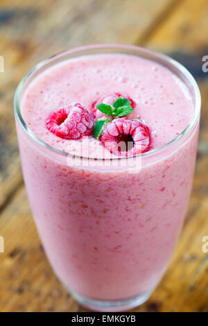 Raspberry - yogurt drink Stock Photo - Alamy