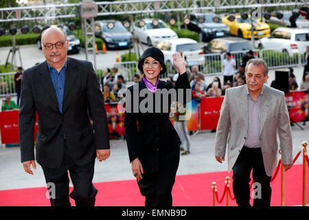 Iranian actor Babak Karimi (L-R), Iranian actress Sarina Farhadi ...